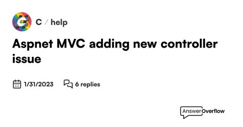 Mvc Adding New Controller Issue C