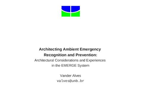 Ppt Architecting Ambient Emergency Recognition And Prevention Architectural Considerations