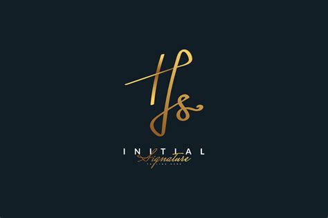 Elegant Initial Letter H And S Logo Design With Handwriting Style In