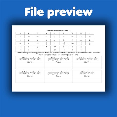 Partial Fractions Codebreakers Andy Lutwyche
