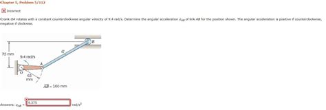 Solved Chapter 5 Problem 5 112 X Incorrect Crank Oa Rotates