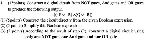 Solved Points Construct A Digital Circuit From NOT Chegg
