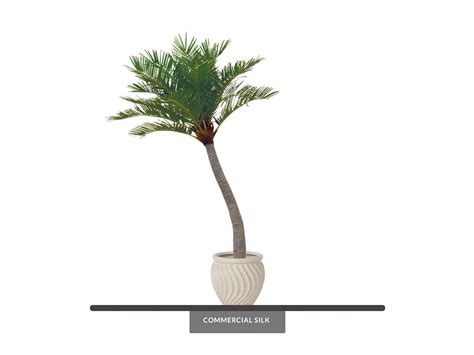 Artificial Coconut Curved Palm Tree Fake Indoor Tree Commercial Silk