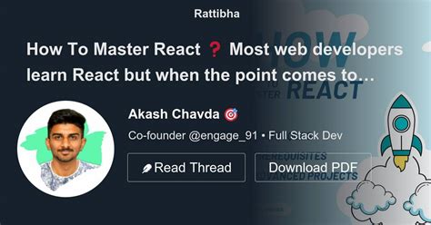 How To Master React Thread From Akash Chavda 🎯 Skychavda Rattibha