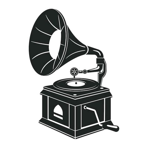 Premium Vector Gramophone Silhouette Old School Audio Player Antique