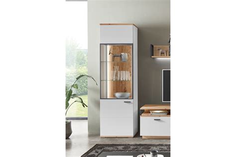 Ideal Möbel Vitrine Basset In Modern White Eiche Artisan Möbel Letz