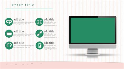 Computer Screen With Green Screen And Icons Diagram Google Slide Theme And Powerpoint Template