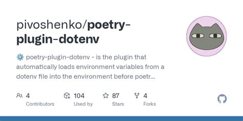 Github Volopivoshenkopoetry Plugin Dotenv ⚙️ Poetry Plugin Dotenv Is The Plugin That