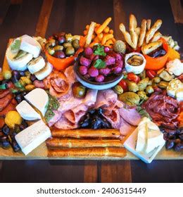 Overflowing Table Charcuterie Cheese Filled Variety AI Generated Image