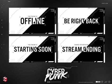 Black And White Animated Twitch Overlay Complete Stream Etsy