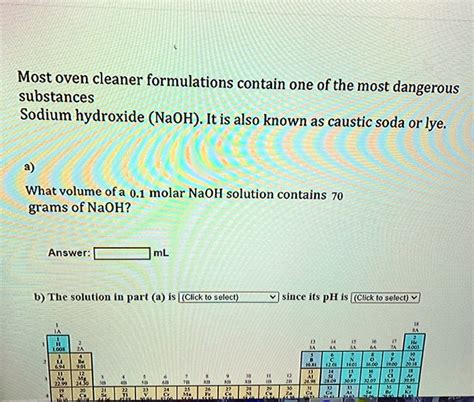 SOLVED Most Oven Cleaner Formulations Contain One Of The Most