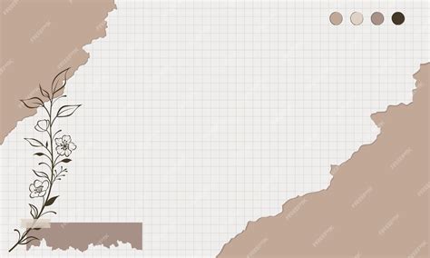 Premium Vector Aesthetic Torn Paper Edge Grid Paper Landscape Background Wallpaper