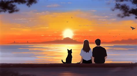 夕阳下海边散心插画图片素材下载 jpg格式 熊猫办公