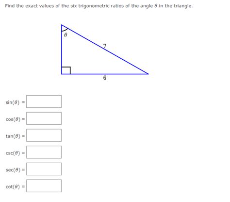 Solved Find The Exact Values Of The Six Trigonometric Ra
