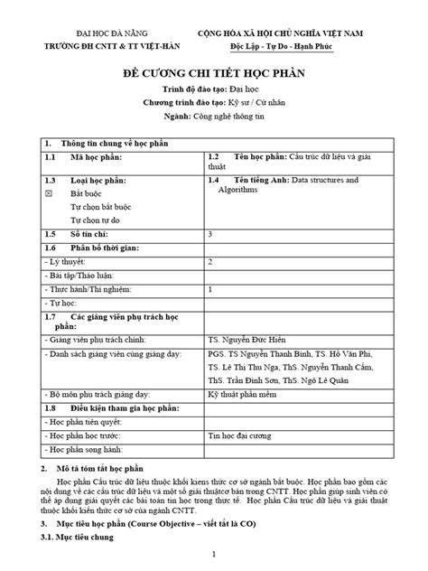 Syllabus Data Structures And Algorithms 2022 Pdf