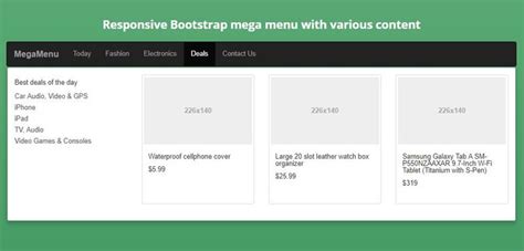 Responsive Bootstrap Mega Menu Mega Menu Coding Electronic Deals