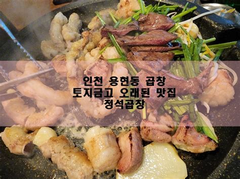 인천 용현동 곱창 토지금고 오래된 맛집 정석곱창 네이버 블로그