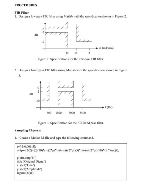 OBJECTIVES To Design Low Pass And Band Pass FIR Chegg