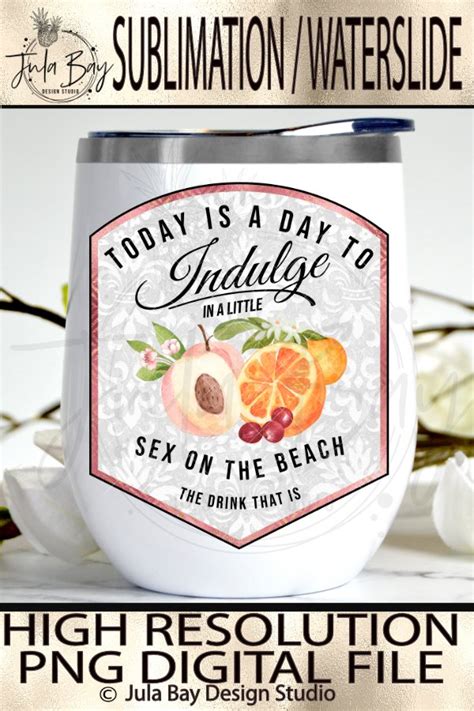Sex On The Beach Sublimation Design Png Cocktail Label