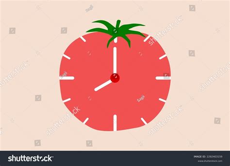 Timer Clock Vector Tomato Timer Clock Stock Vector Royalty Free
