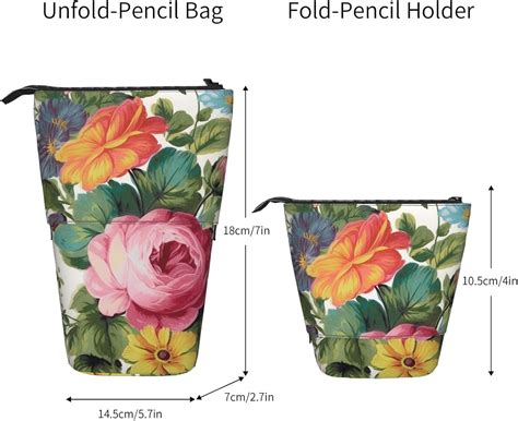 Telescopic Pencil Case Garden Floral Print Standing Pencil Case Cute