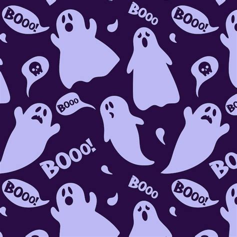 Premium Vector Pattern With Ghosts On A Dark Background