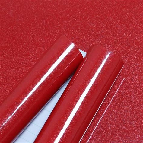 Papier peint Red 40cm x 5m Papier peint vinyle auto adhésif brillant