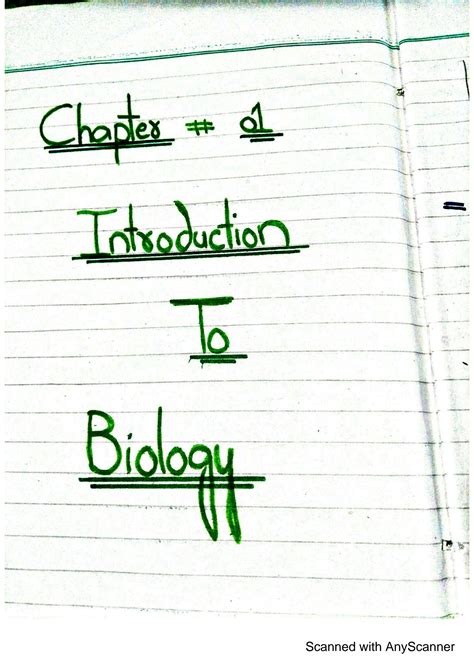 SOLUTION Biology Chapter 01 Introduction To Biology Class 9th Studypool
