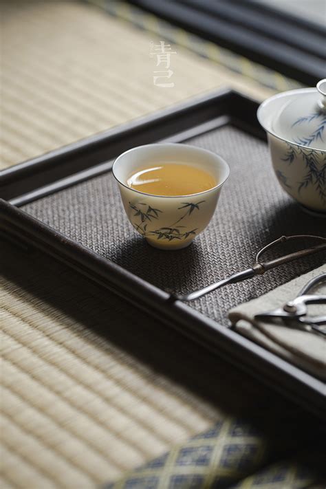 青己 白瓷青花手绘品茗杯 家用喝茶单杯 功夫茶具君竹福灵茶杯 阿里巴巴