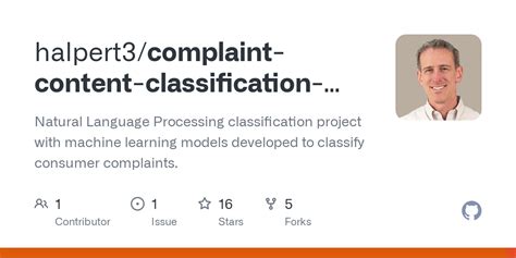 GitHub Halpert3 Complaint Content Classification Nlp Natural