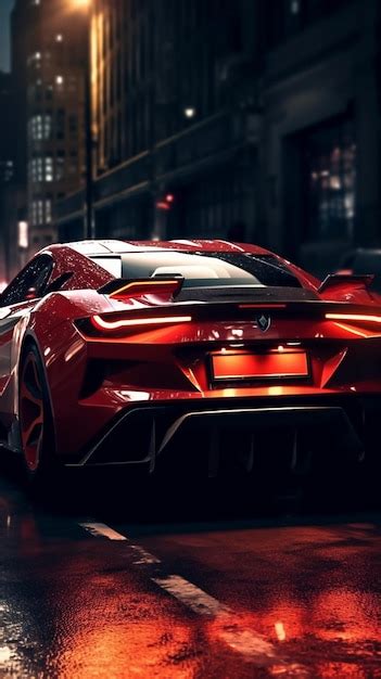 Premium Ai Image The Back Of A Red Corvette