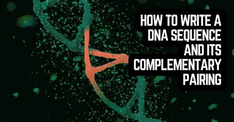 how to write a dna sequence and its complementary pairing genetic