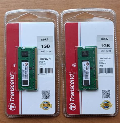 Yahooオークション Transcend メモリ Ddr2 667 So Dimm 1gb×2個