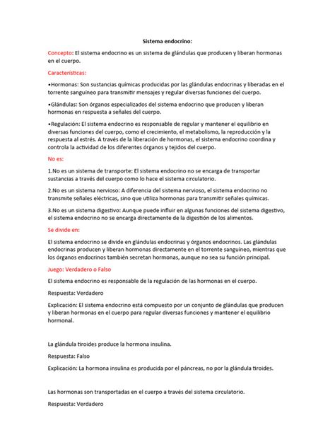 Sistema Endocrino Pdf Sistema Endocrino Hormona