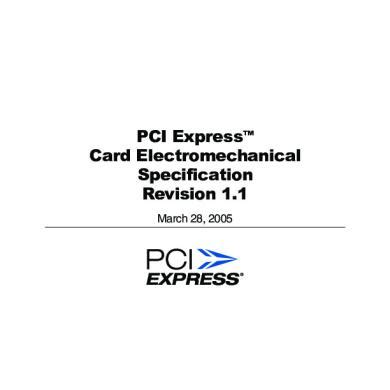 Download PCI Express Card Electromechanical Specification Revision 1 1 PCIe CEM By PCI SIG