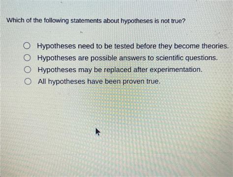 solved which of the following statements about hypotheses is