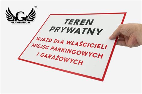 Tabliczka Teren Prywatny Wym 400x300mm PVC Kolorowy Druk UV