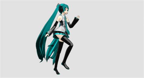 hatsune miku 3d animation run cycle fall getangry by headmastergd on