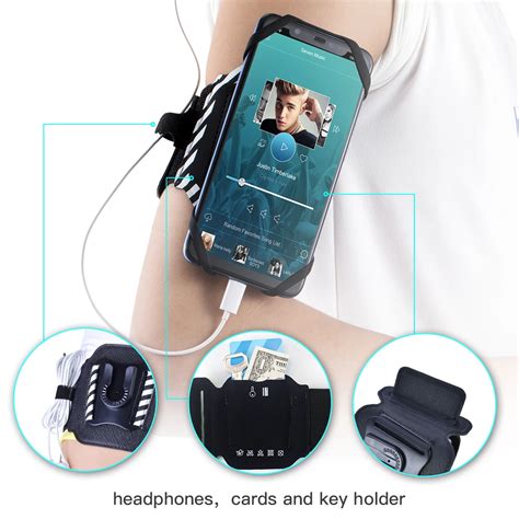 Hiking Phone Holder Detachable Sports Armband 360 Rotation