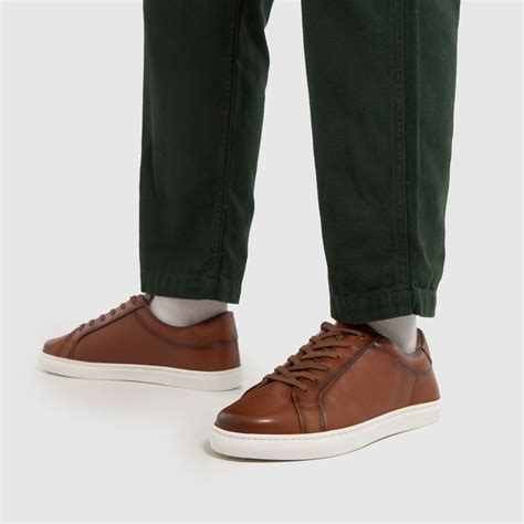 Mens Tan Schuh Wayne Leather Trainers Schuh