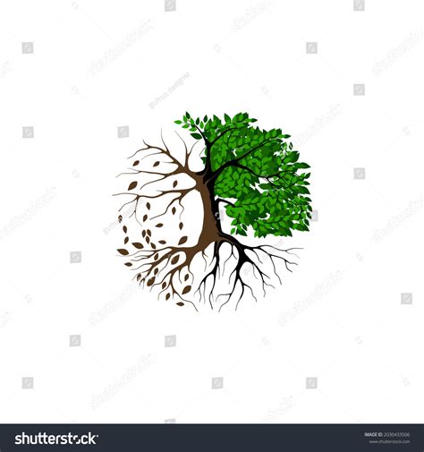 Half Dead Wither Tree Roots Vector Stock Vector Royalty Free 2030433506 Shutterstock