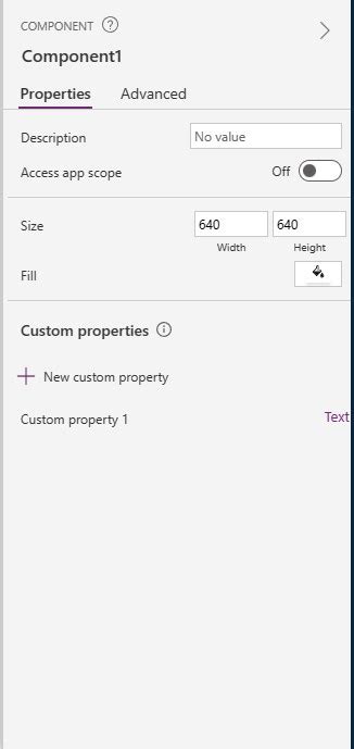 power apps where is the delete custom property in components
