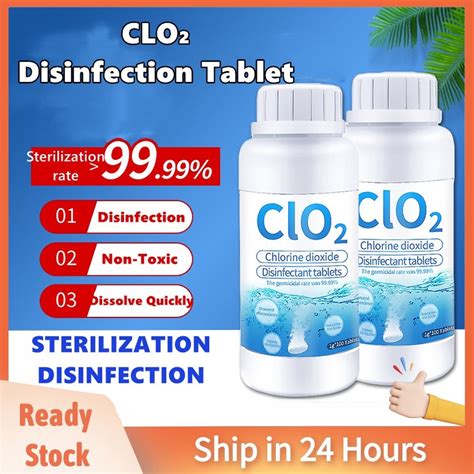 Chlorine Dioxide Clo2 Disinfectant Solution Tablet 100pcs Health Anti