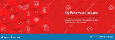 Kpi Key Performance Indicators Web Header Banner And Icon Set Stock Vector Illustration Of