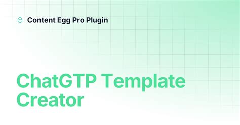 Chatgtp Template Creator Content Egg Pro Plugin