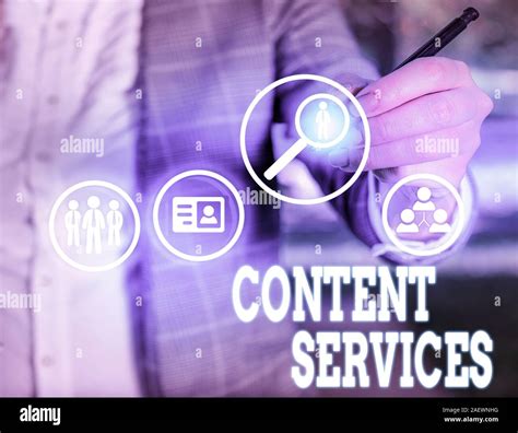 Conceptual Hand Writing Showing Content Services Concept Meaning Delivers The Content On