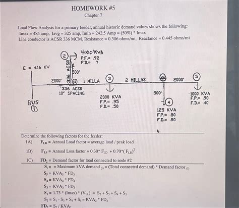 Solved HOMEWORK Chapter Load Flow Analysis For A Primary Chegg