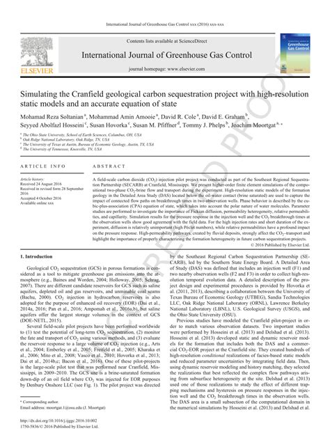 Pdf Simulating The Cranfield Geological Carbon Sequestration Project With High Resolution