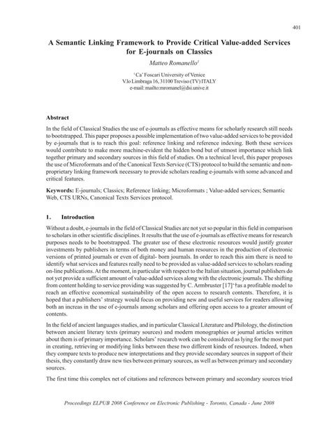 Pdf A Semantic Linking Framework To Provide Critical Value · A Semantic Linking Framework