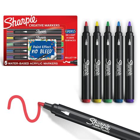 Sharpie Creative Markers Water Based Acrylic Markers Bullet Tip Sharpie